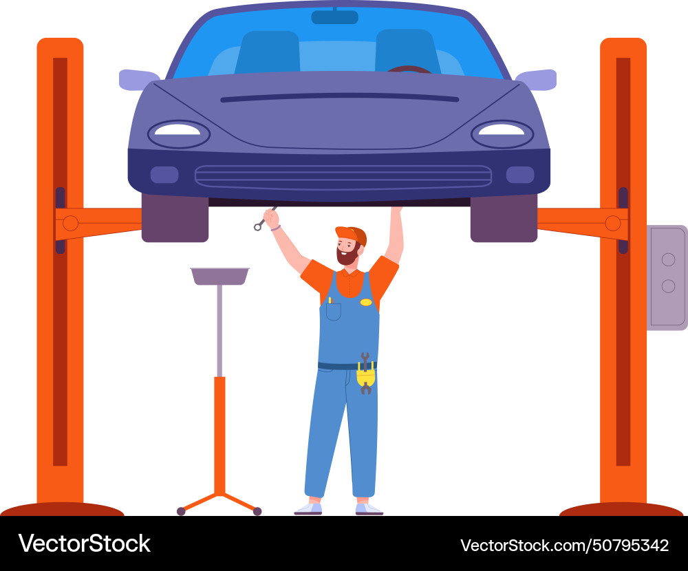 Car maintenance service engine repair in auto Vector Image
