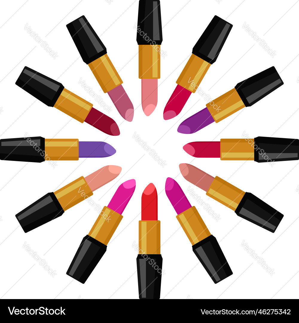 Colorful lipsticks Royalty Free Vector Image - VectorStock