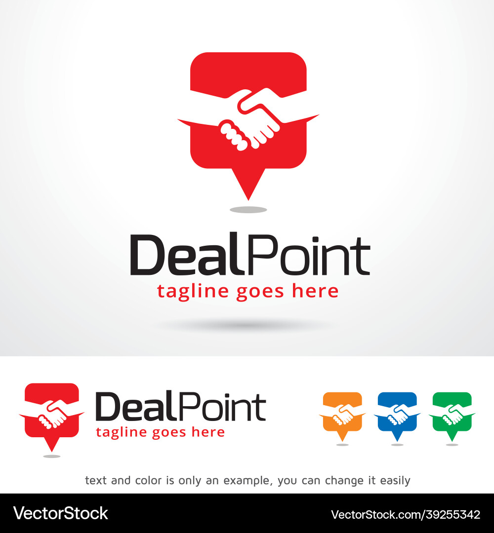 Deal point logo template Royalty Free Vector Image