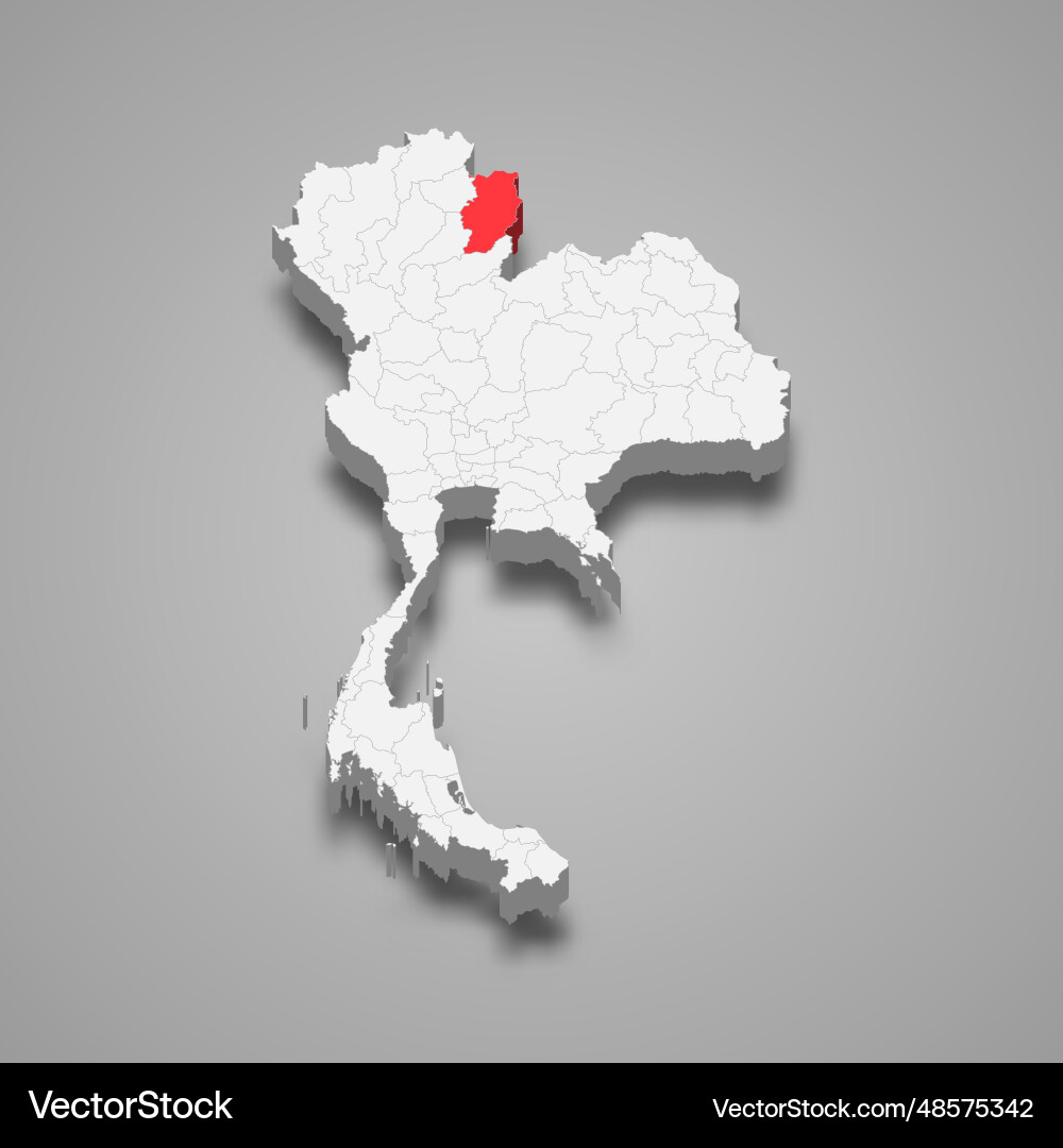 Nan province location thailand 3d map Royalty Free Vector