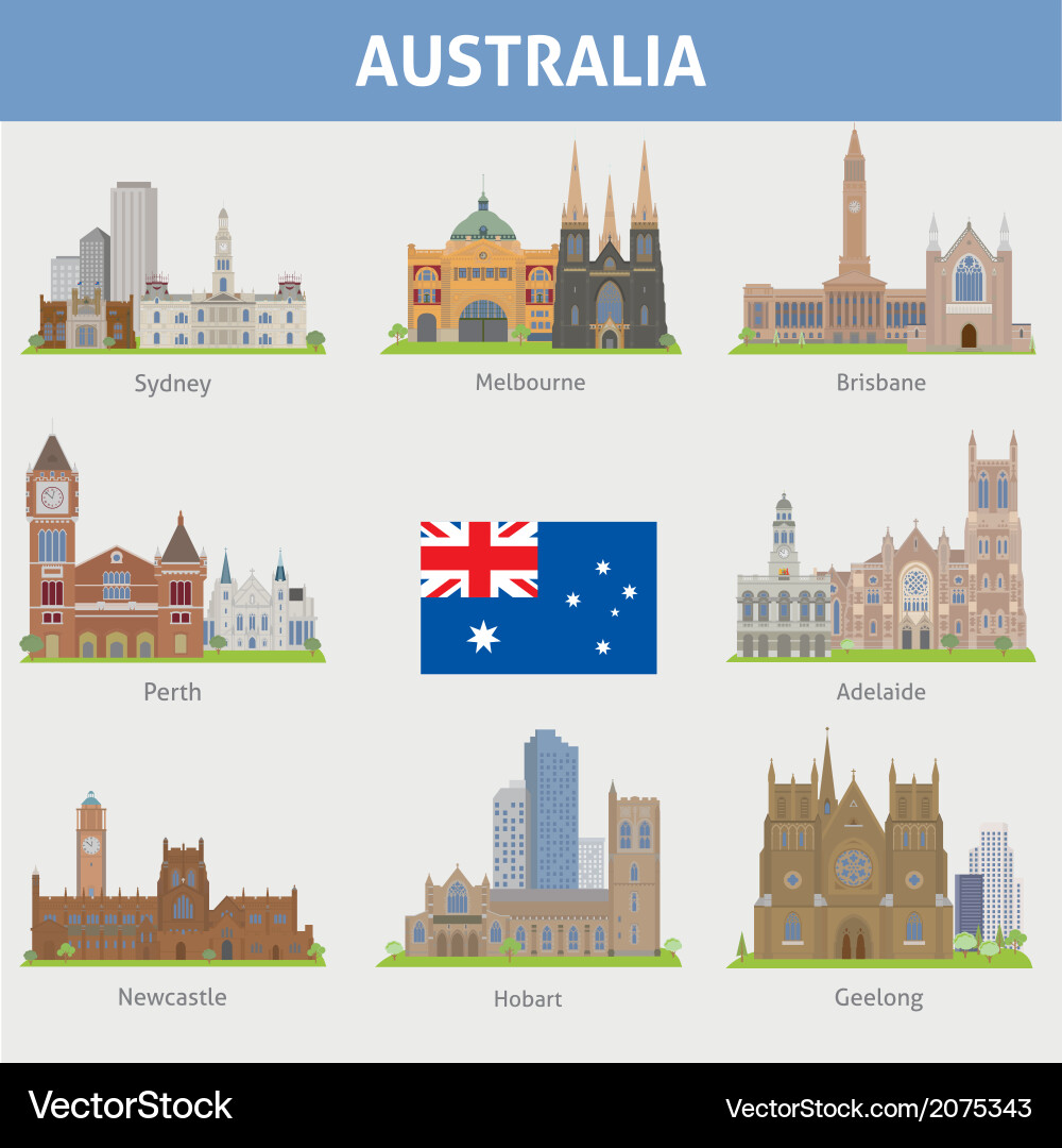 Australian Cityscapes Royalty Free Vector Image