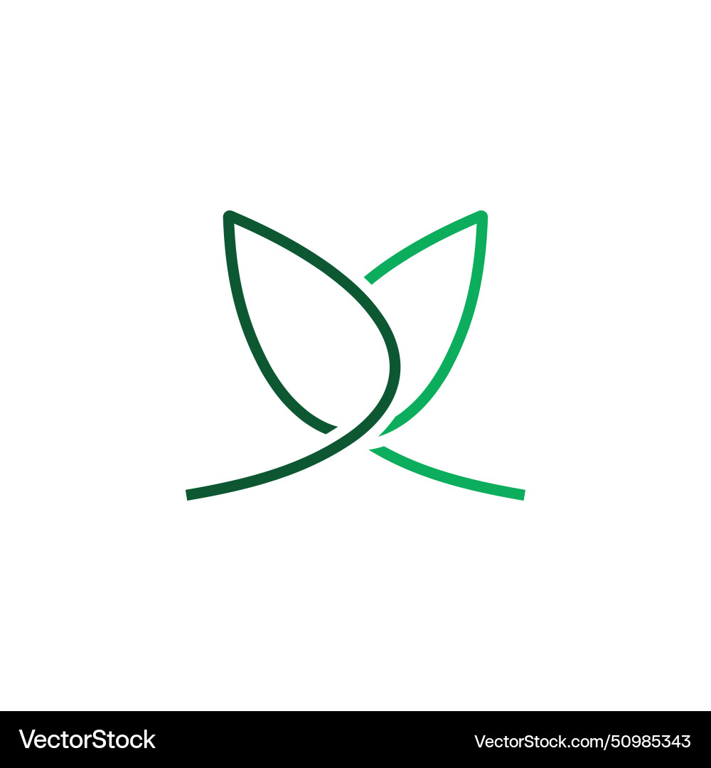 Bio eco leaf green line logo icon Royalty Free Vector Image