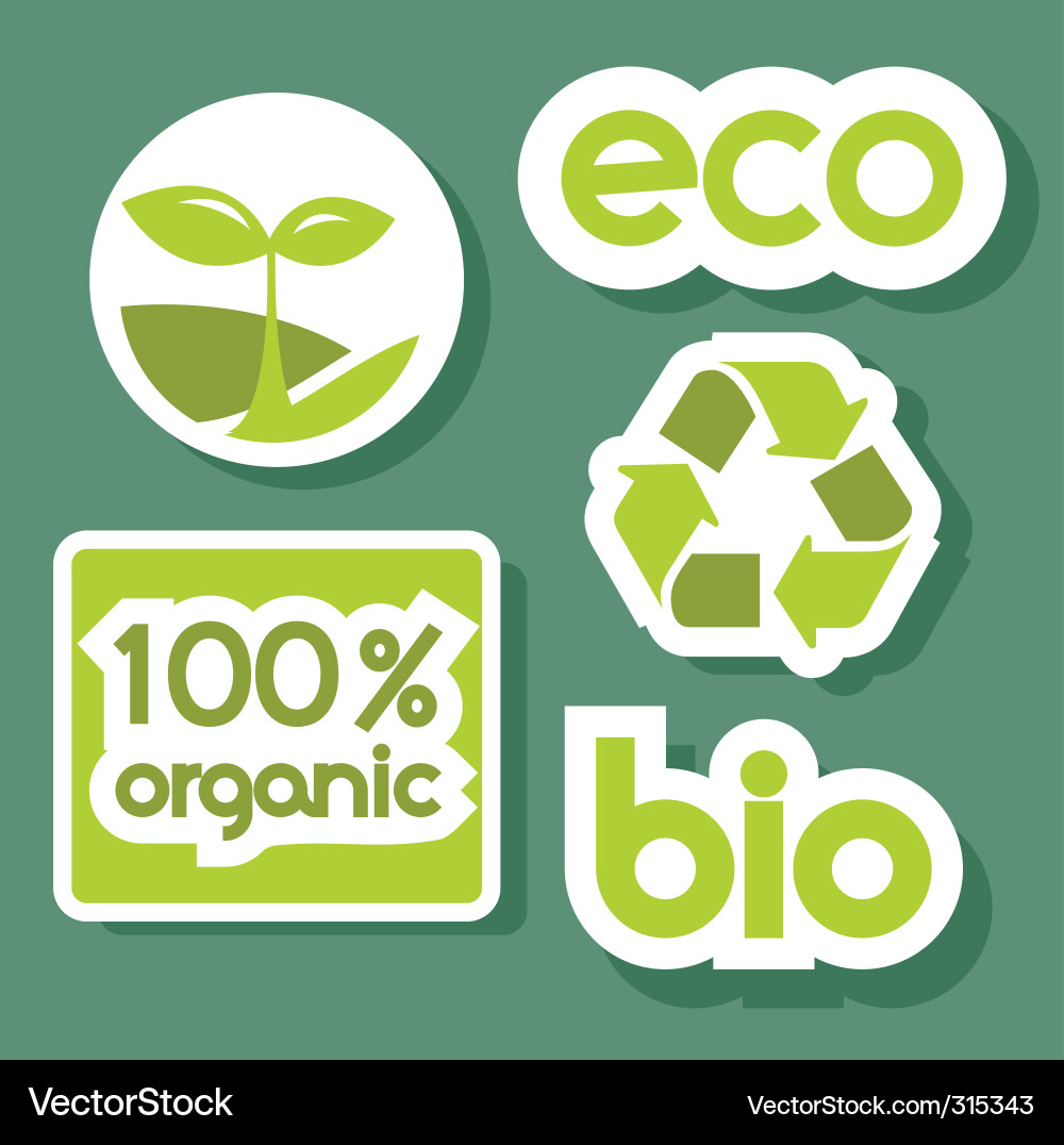 Bio stickers Royalty Free Vector Image - VectorStock
