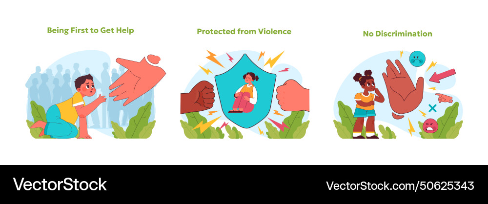Child rights set Royalty Free Vector Image - VectorStock