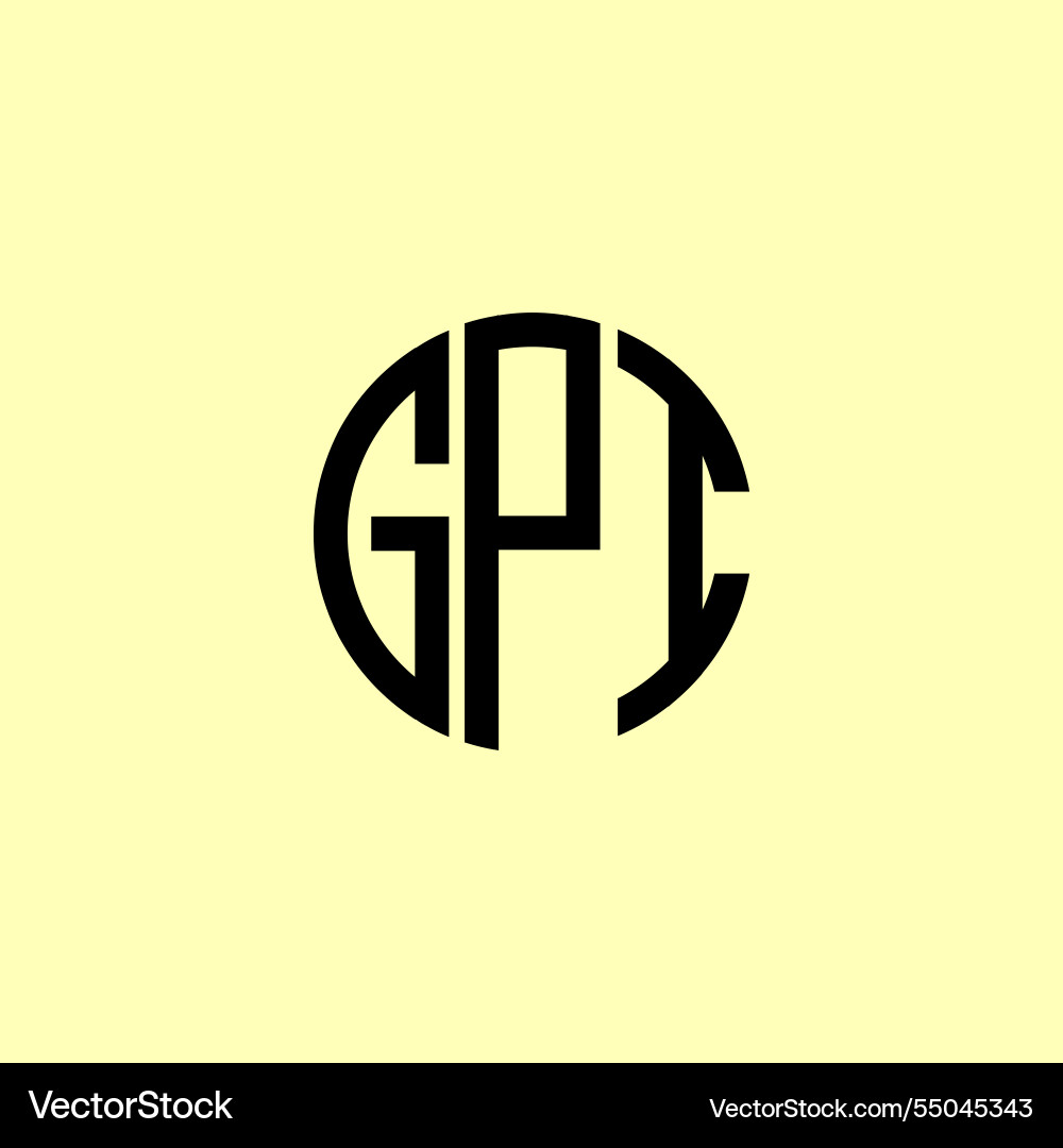 Creative rounded initial letters gpi logo Vector Image