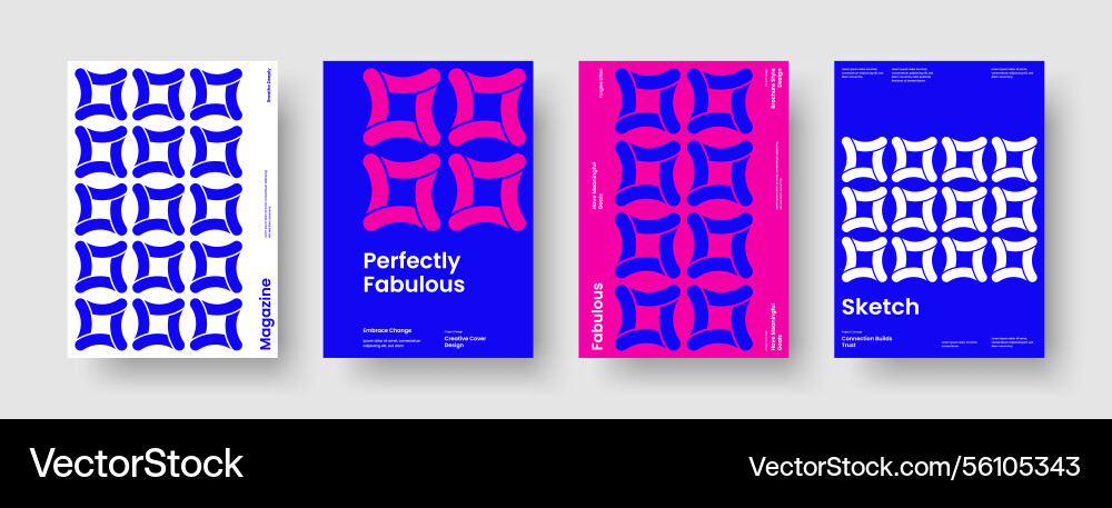 Geometric book cover template isolated poster Vector Image