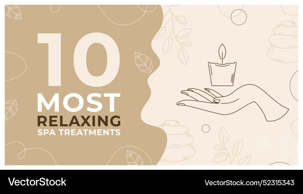 Hand drawn outline spa youtube thumbnail Vector Image