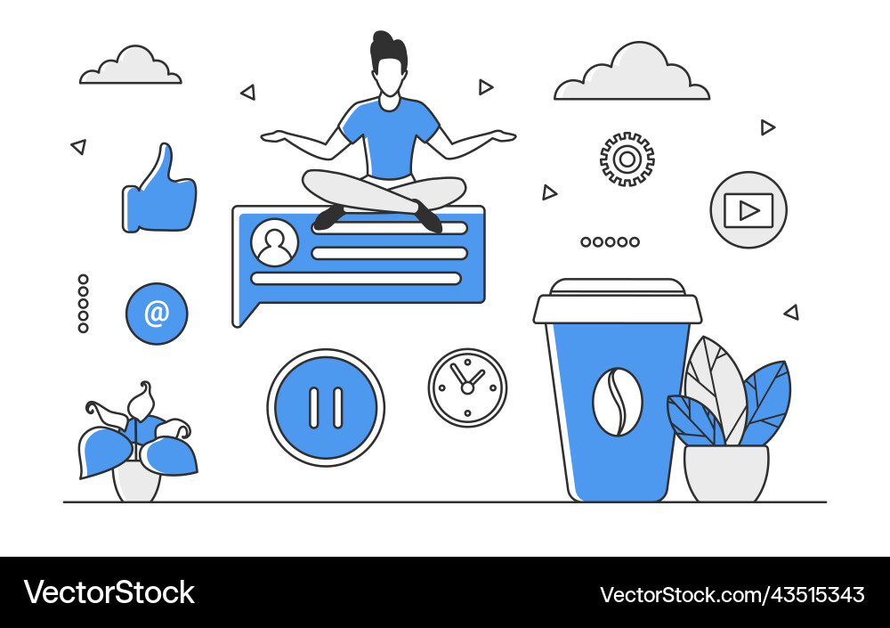 Internet user spending time on social media apps Vector Image
