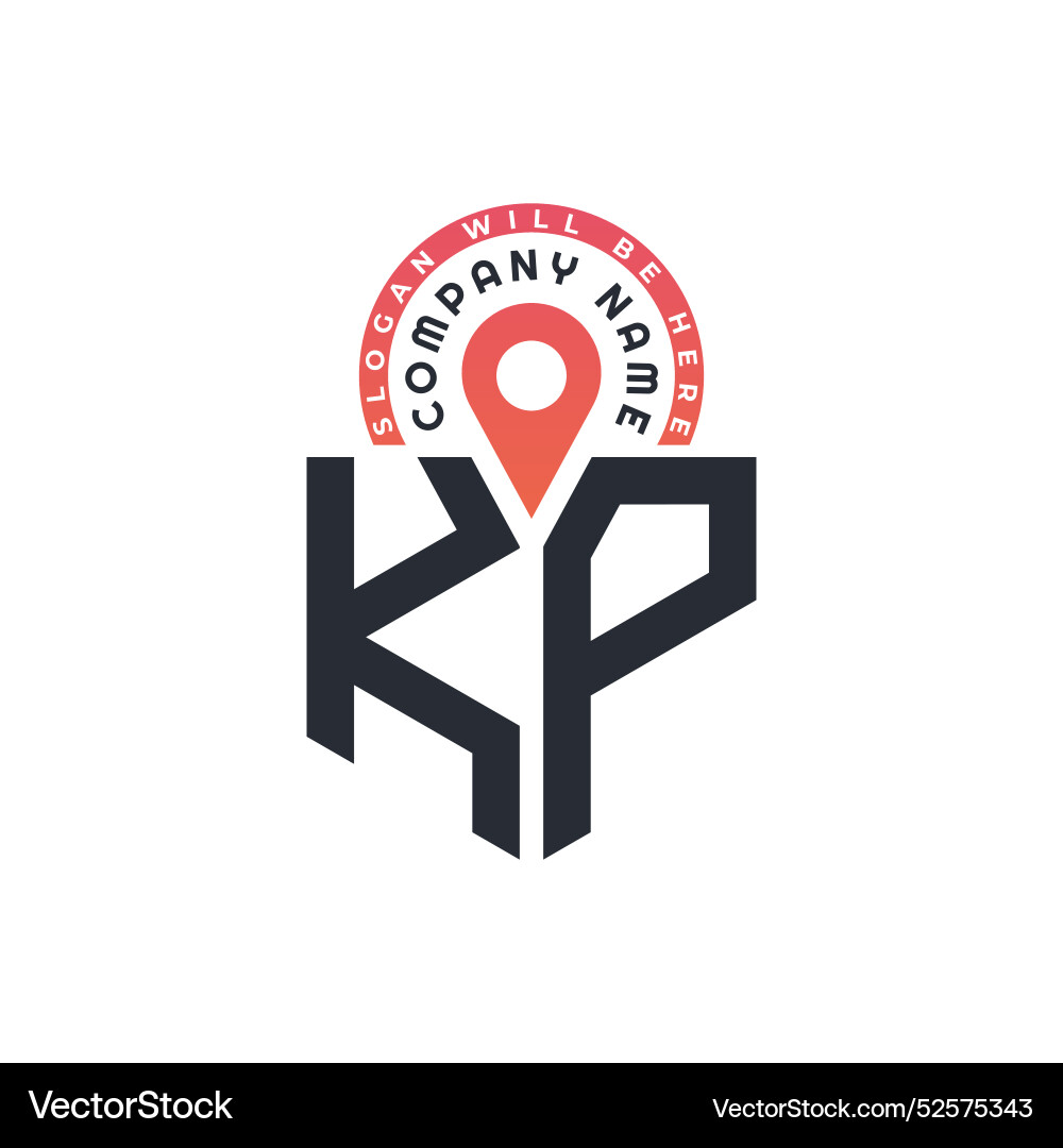 Kp location logo design for human resources Vector Image