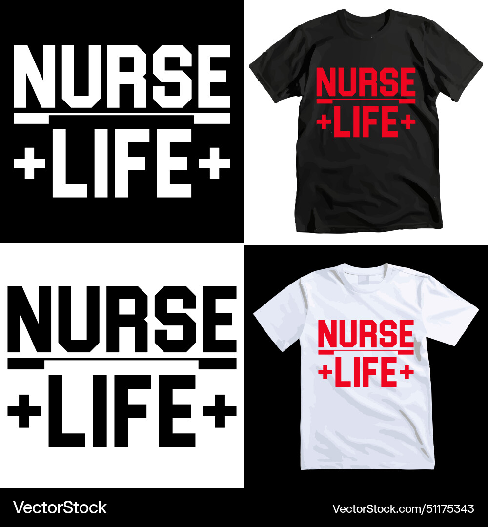 Nurse-life-typography-t-shirt-design-01 Royalty Free Vector