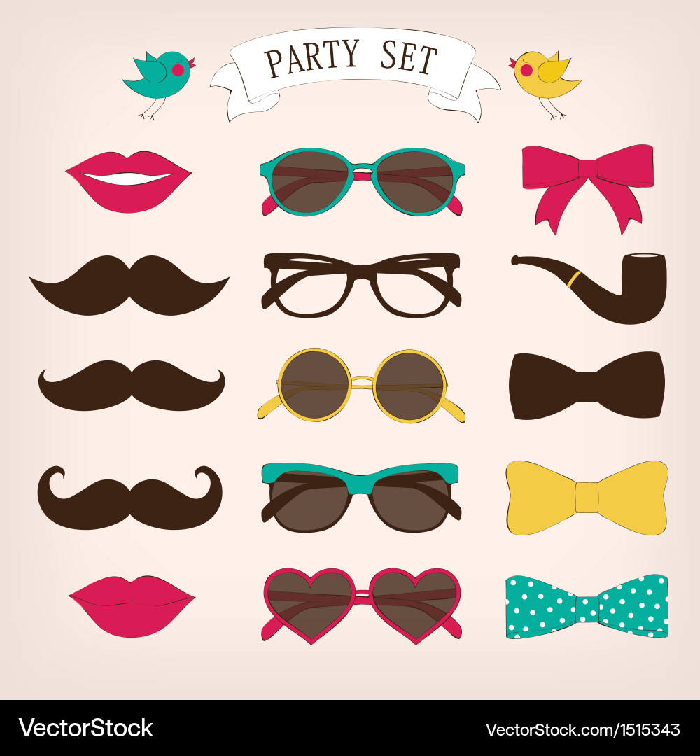 Party set Royalty Free Vector Image - VectorStock