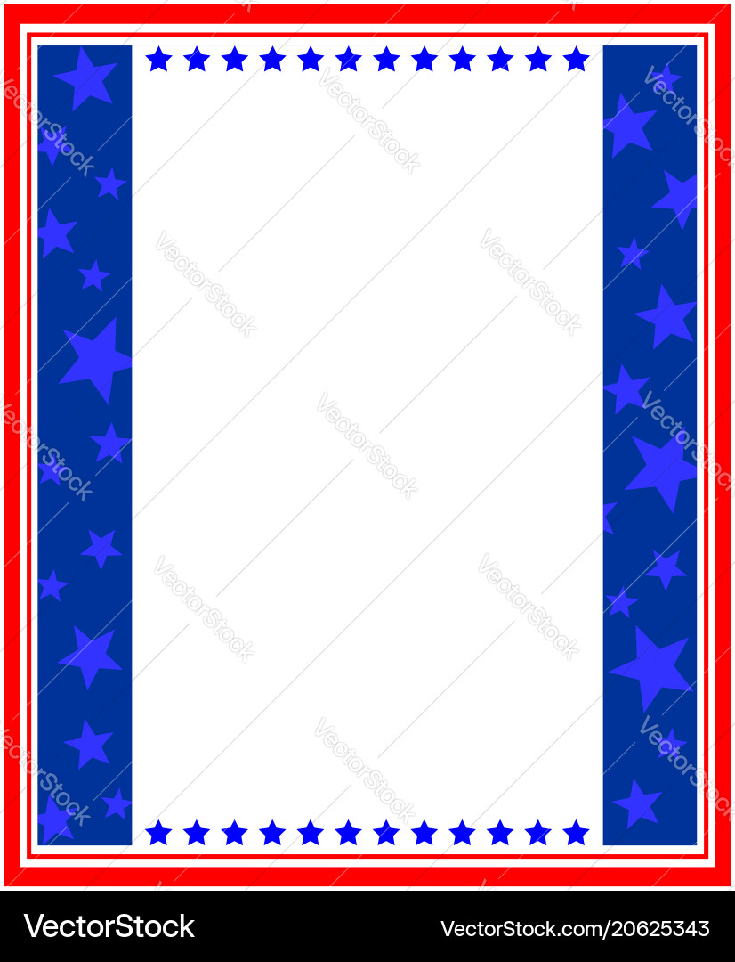 Patriotic American Flag Frame Royalty Free Vector Image