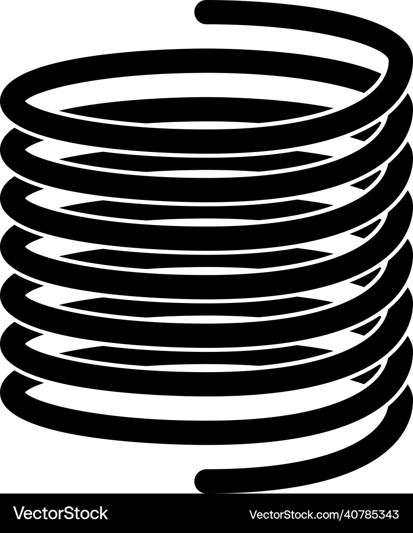 Spiral steel spring icon cylindrical cable roll Vector Image