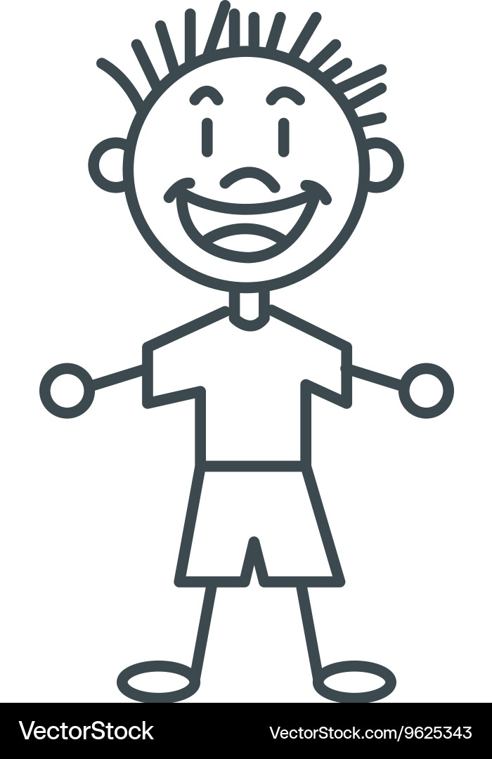 Stick figure boy icon Royalty Free Vector Image