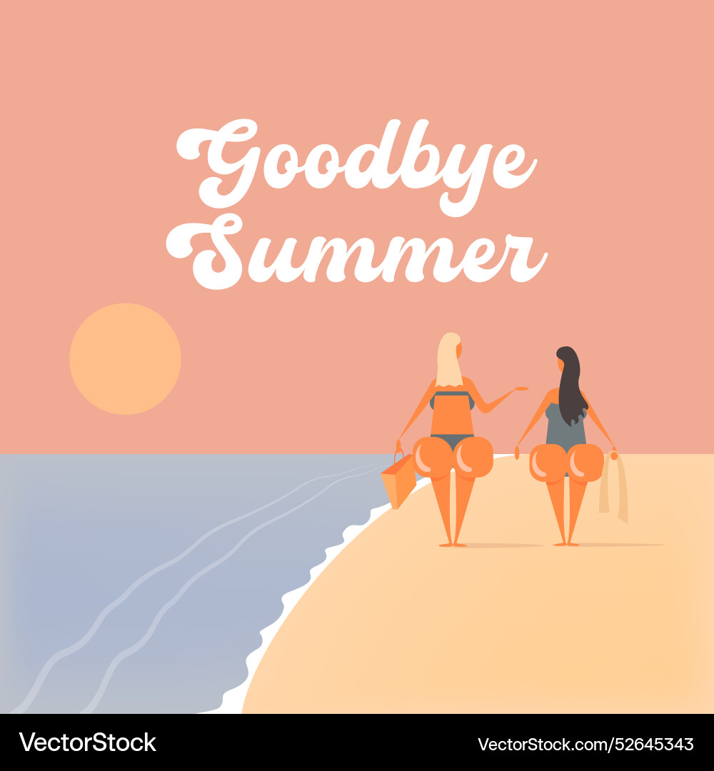 Summer goodbye concept withtwo Royalty Free Vector Image