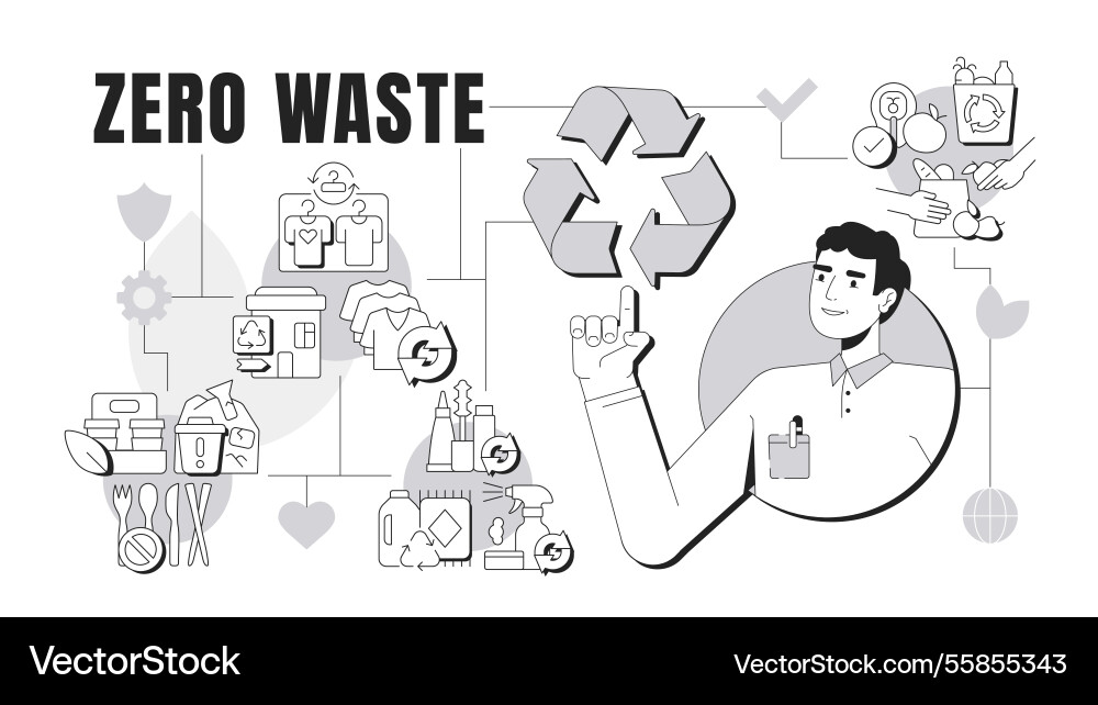 Zero waste banner conceptual Royalty Free Vector Image