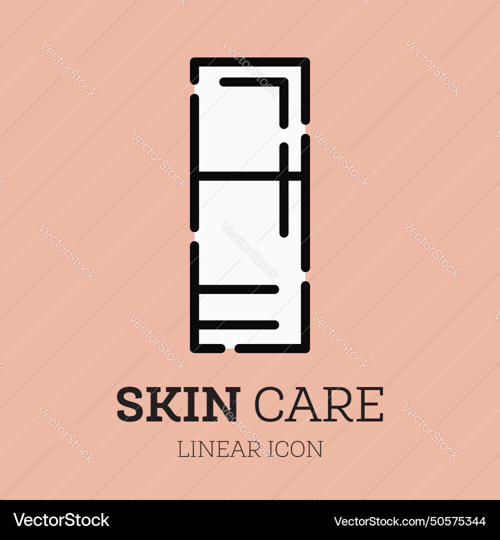 Body Lotion Flat Linear Icon Personal Care Vector Image