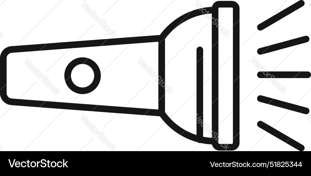 Flashlight shining bright light beam icon Vector Image