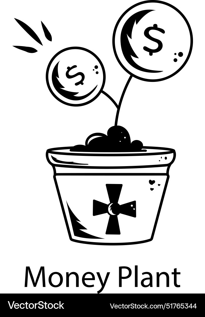 Money plant Royalty Free Vector Image - VectorStock