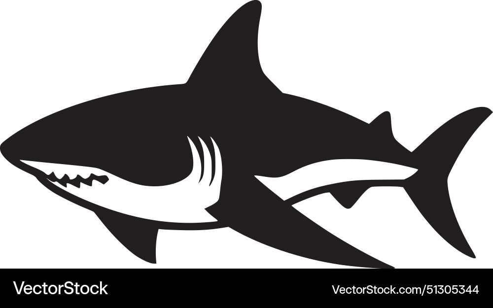 Shark - black and white isolated icon Royalty Free Vector
