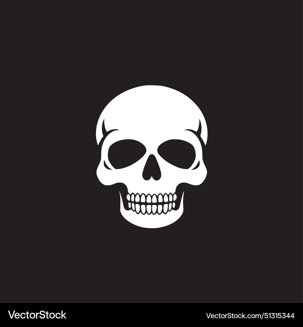 Skull - minimalist and simple silhouette Vector Image