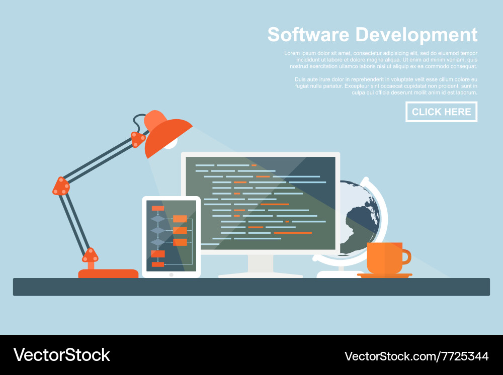 Software development Royalty Free Vector Image