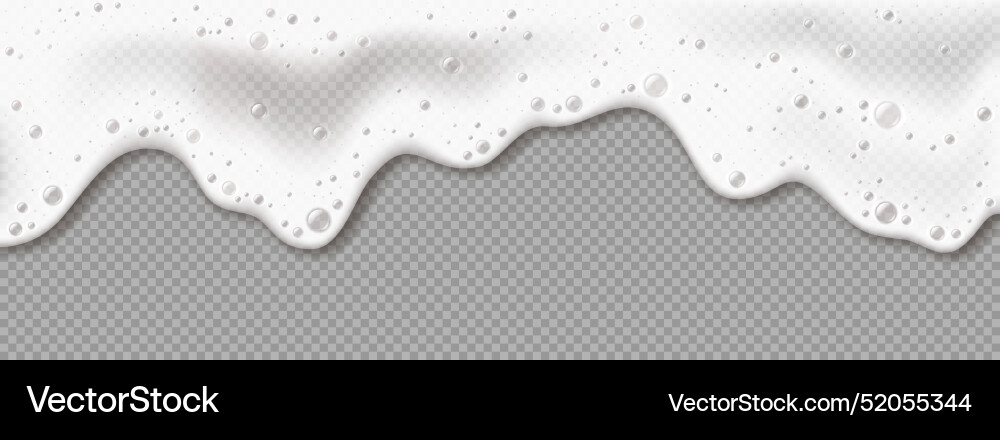 Washing product foam flow realistic Royalty Free Vector