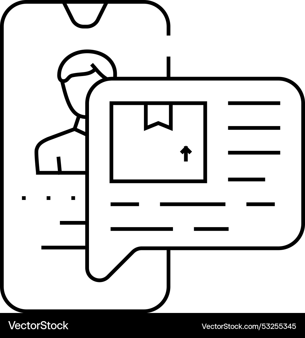 Call for parcel line icon Royalty Free Vector Image