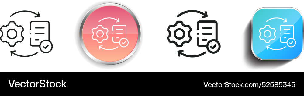 Checking icon thin linear regular and button Vector Image