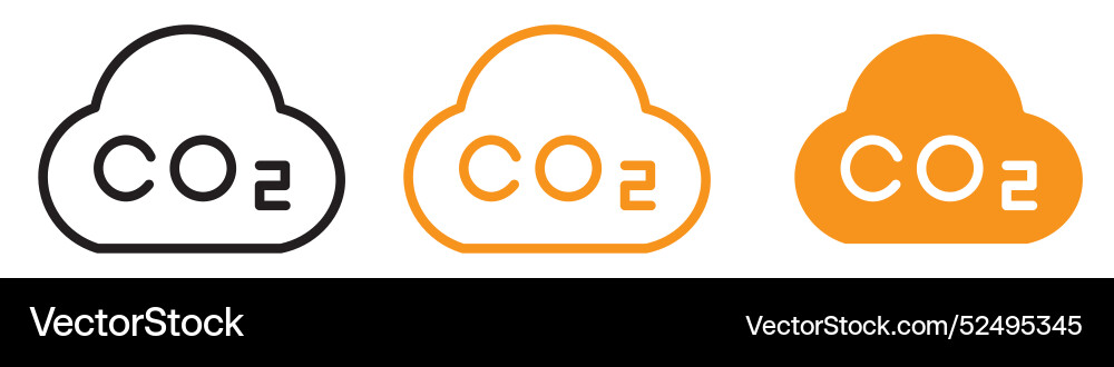 Co2 gas carbon dioxide icon set environmental Vector Image