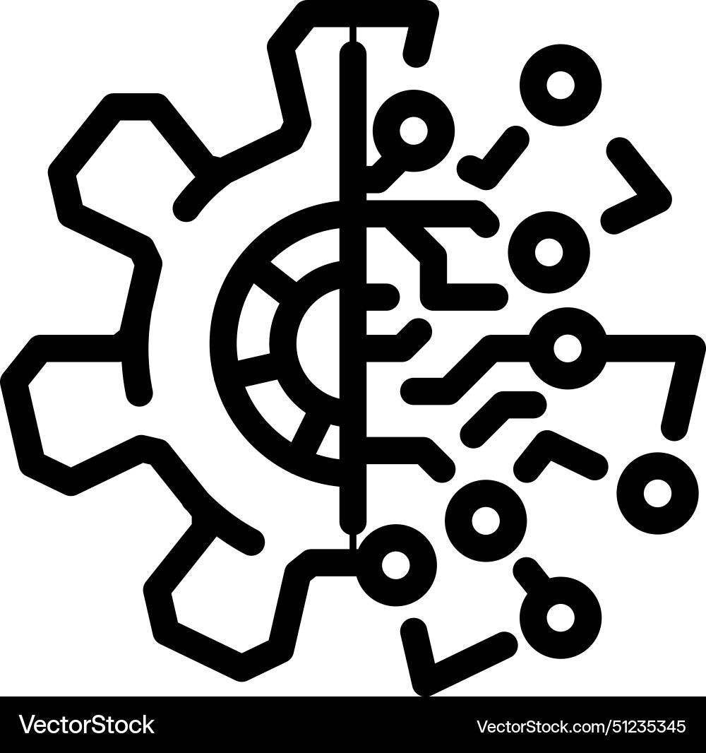 Digital transformation tech line icon Royalty Free Vector Digital transformation tech line icon Royalty Free Vector