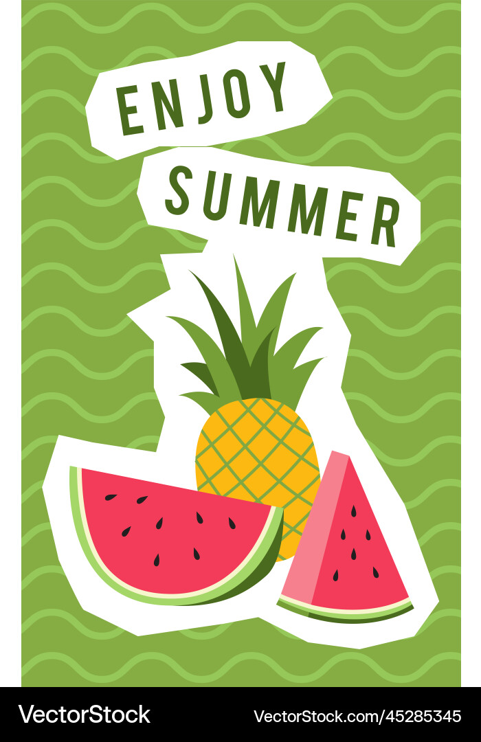 Enjoy summer banner vertical poster template Vector Image