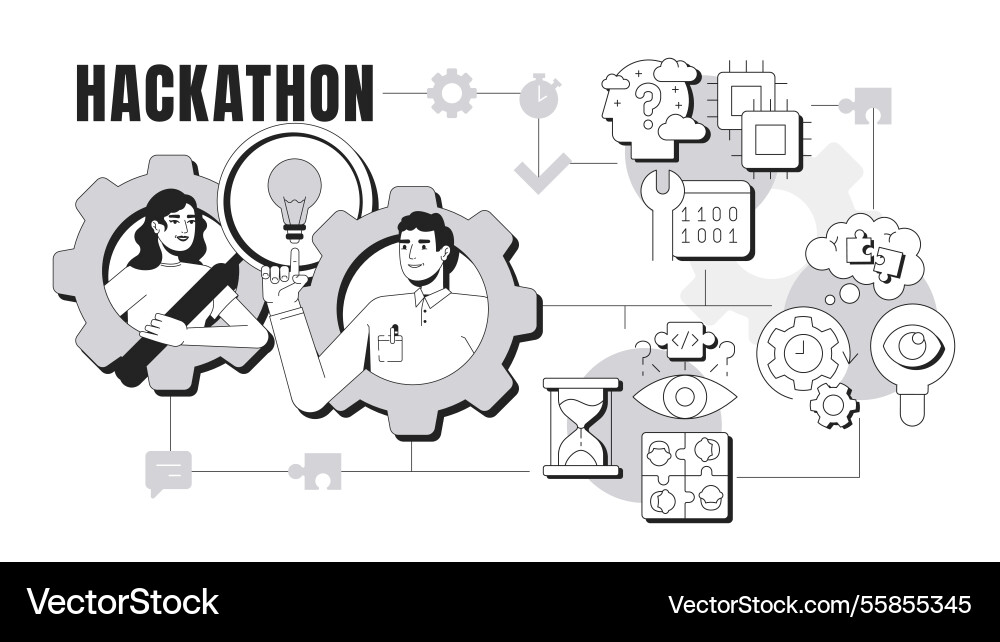 Hackathon banner conceptual Royalty Free Vector Image