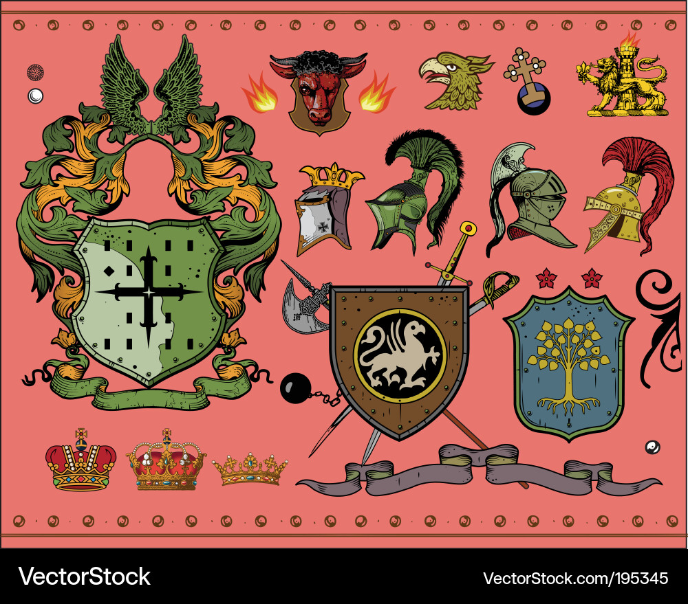 Heraldic elements Royalty Free Vector Image - VectorStock
