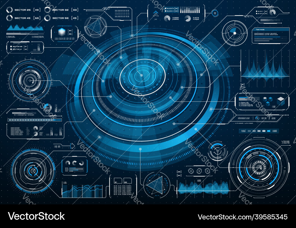Hud futuristic screen interface infographic Vector Image