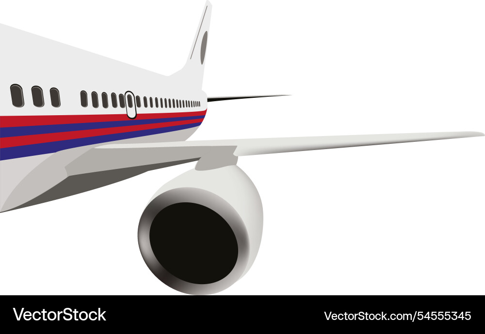 Large passenger airplane flying in the sky Vector Image