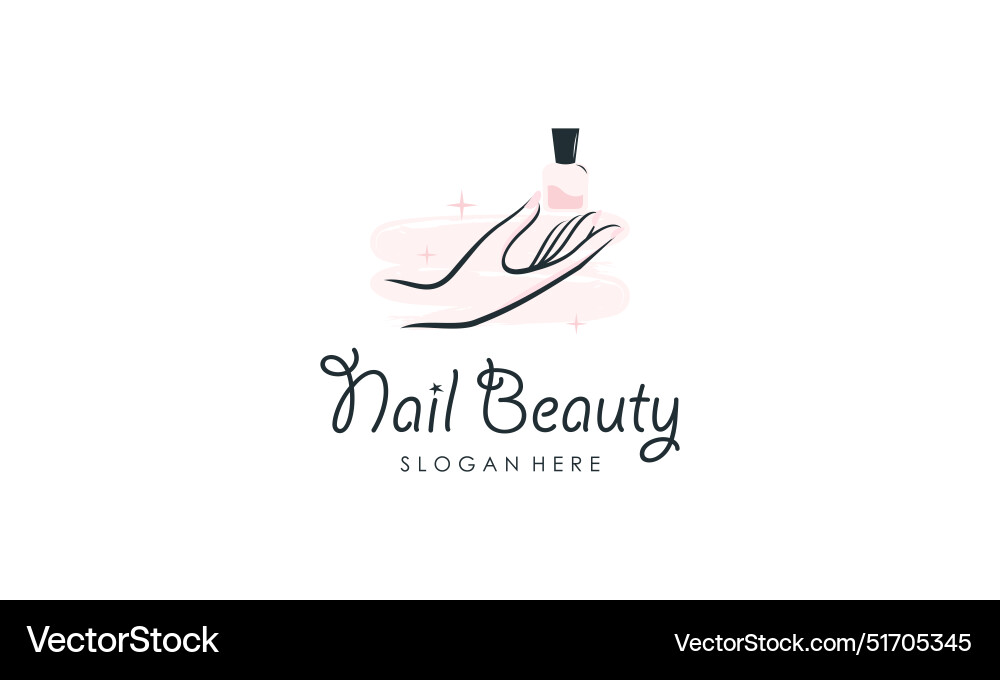 Nail beauty logo design with creative element Vector Image