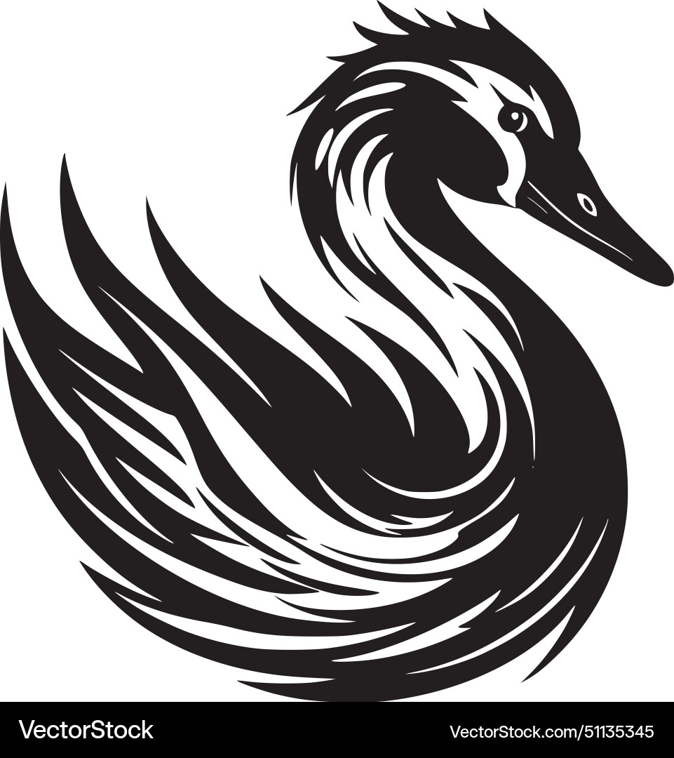 Swan - minimalist and flat logo Royalty Free Vector Image