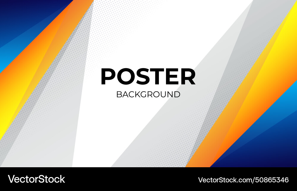 Abstract blue and orange poster background Vector Image