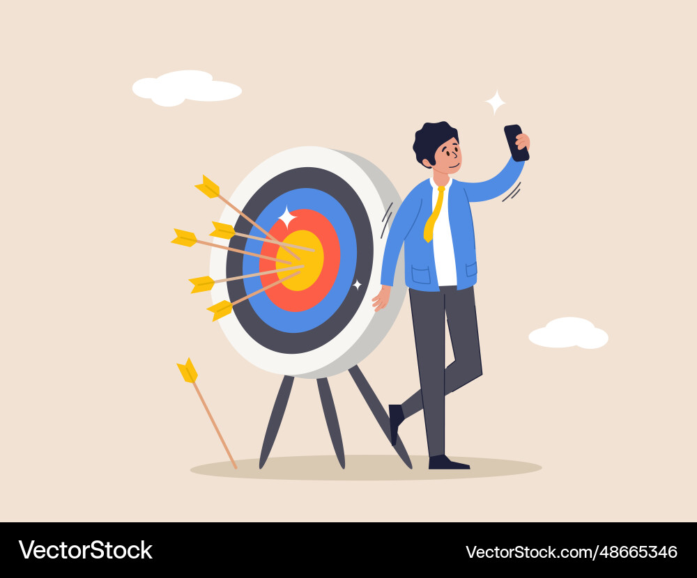 Achieve goal concept business objective purpose Vector Image