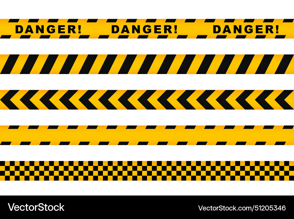 Construction or police ribbons collection Vector Image