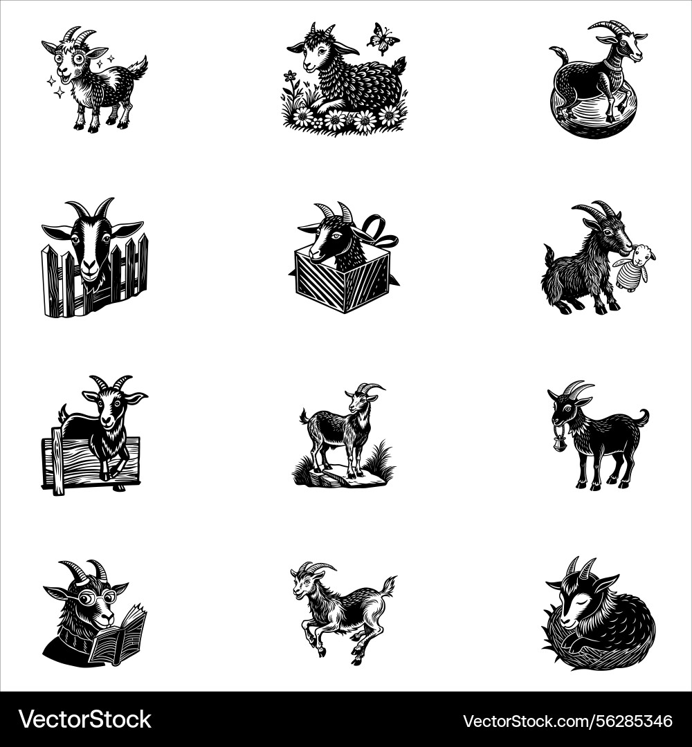 Cute goat Royalty Free Vector Image - VectorStock
