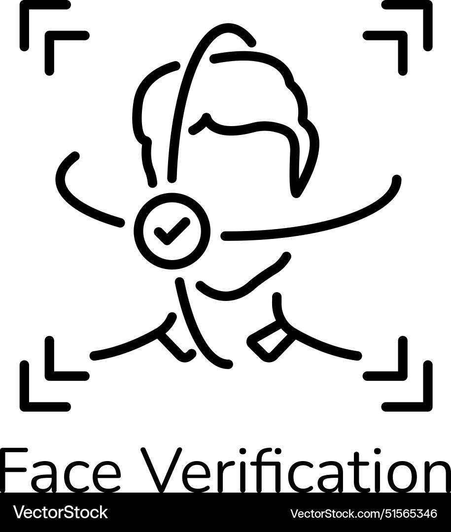 Face verification Royalty Free Vector Image - VectorStock