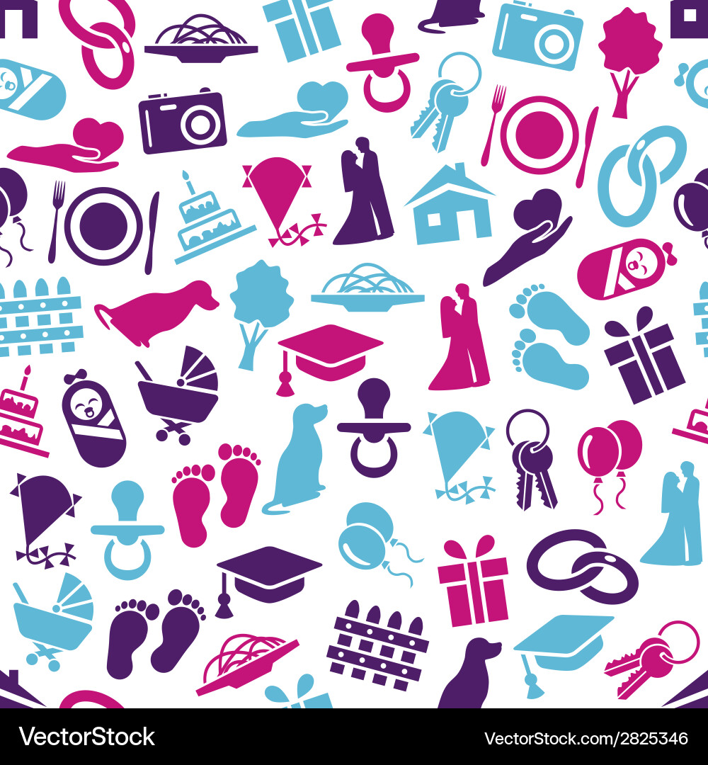 Family Celebration Pattern Royalty Free Vector Image