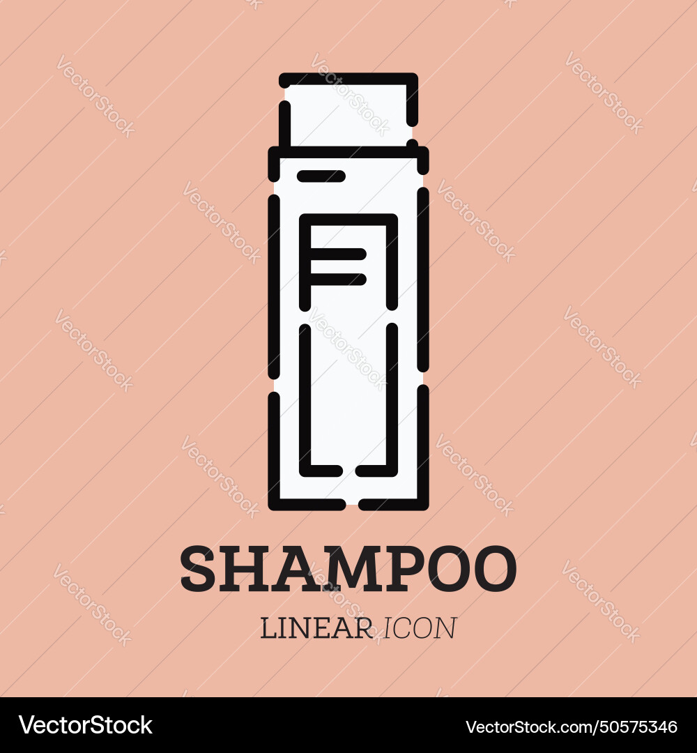Shampoo flat linear icon personal care product Vector Image