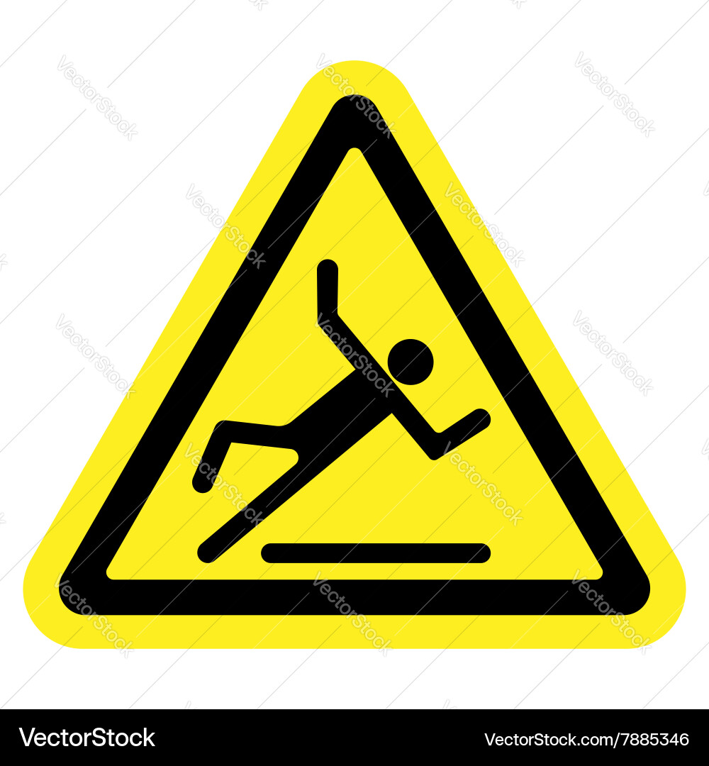 Slippery yellow sign Royalty Free Vector Image