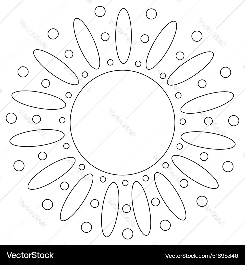 Summer sun coloring page for kids Royalty Free Vector Image