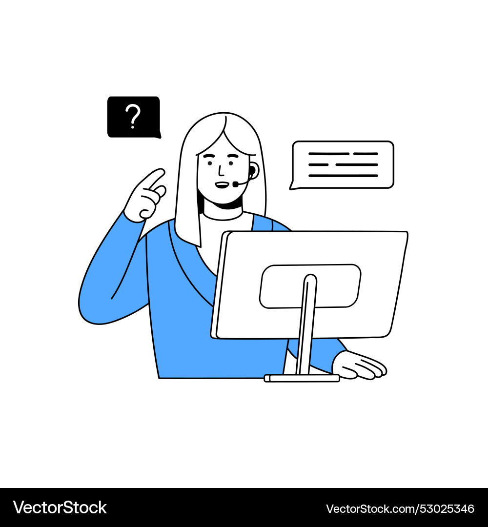 Technical support service employee talks Vector Image Technical support service employee talks Vector Image