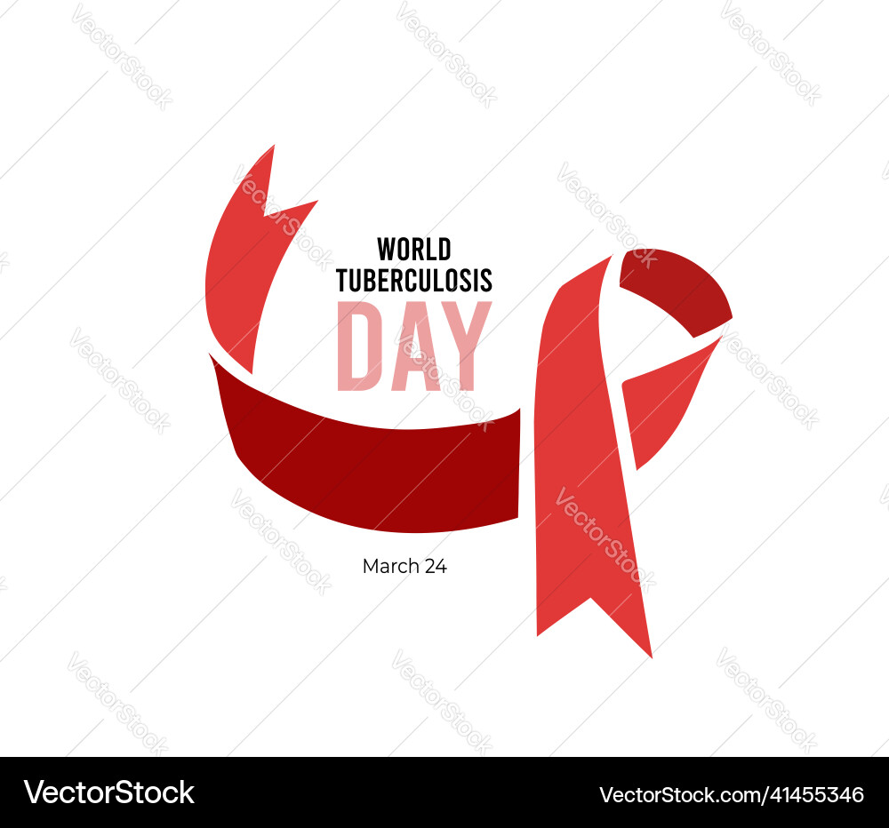 World tuberculosis day with ribbon Royalty Free Vector Image