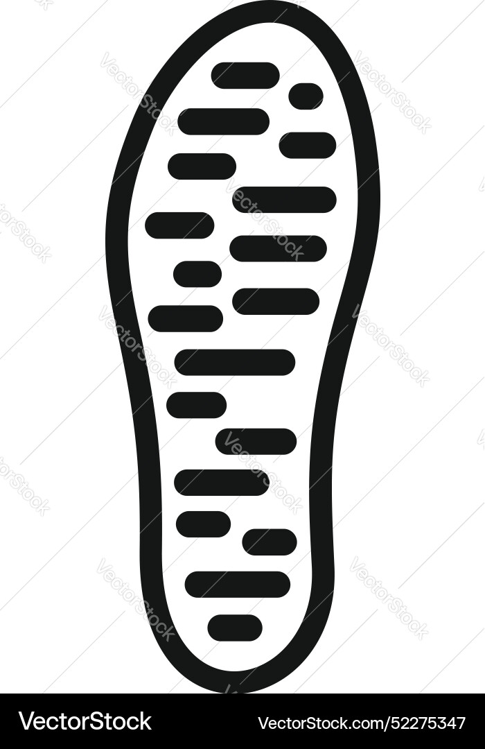 Black shoe sole with deep tread pattern leaving Vector Image
